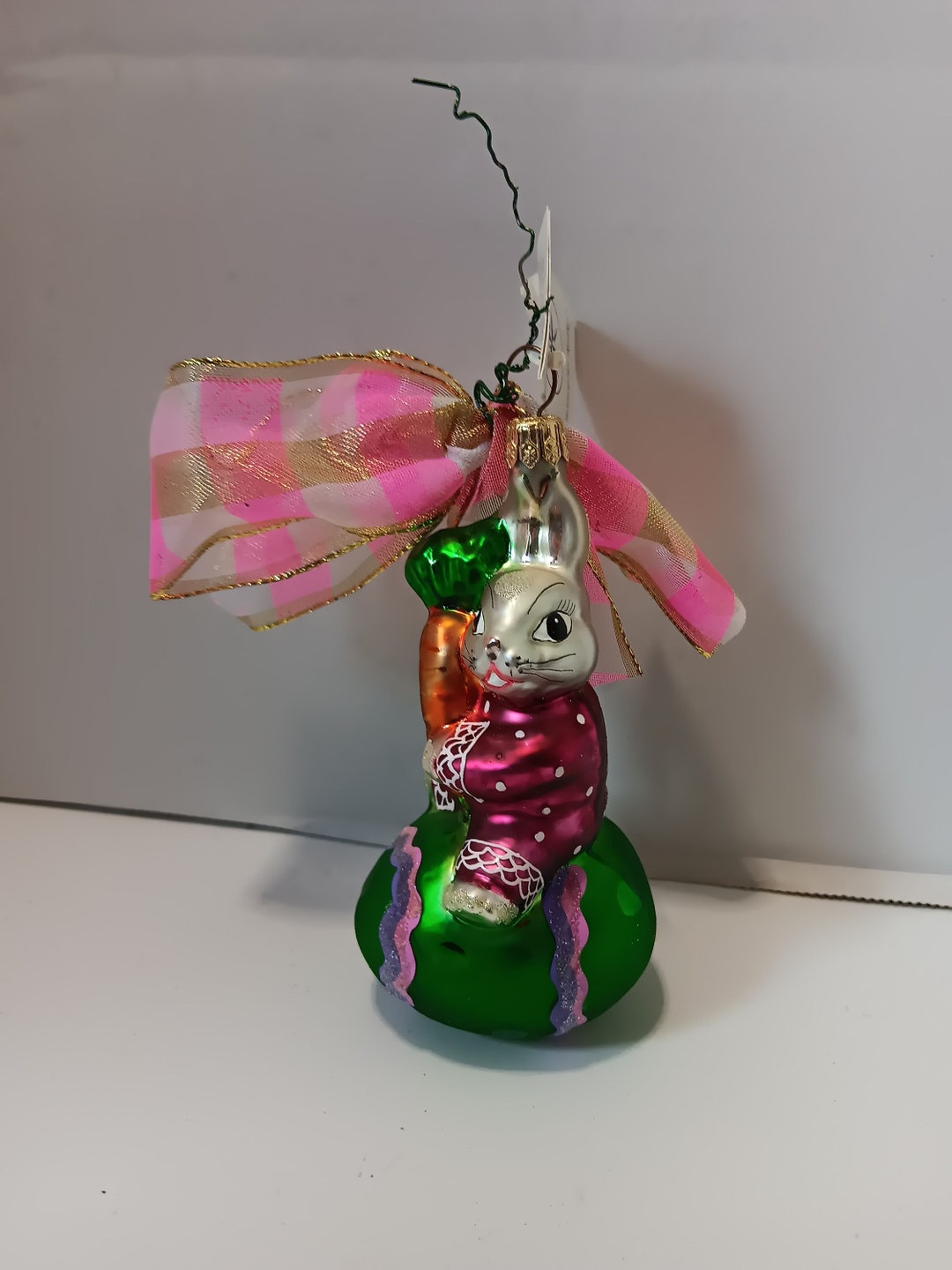 Christopher Radko Easter Bunny Sitting on an Egg Blown Glass Christmas Ornament. With Tags - Etsy