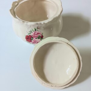 Vintage Ceramic Alberta's Molds Rose Floral Canister Jar Candy Dish ...
