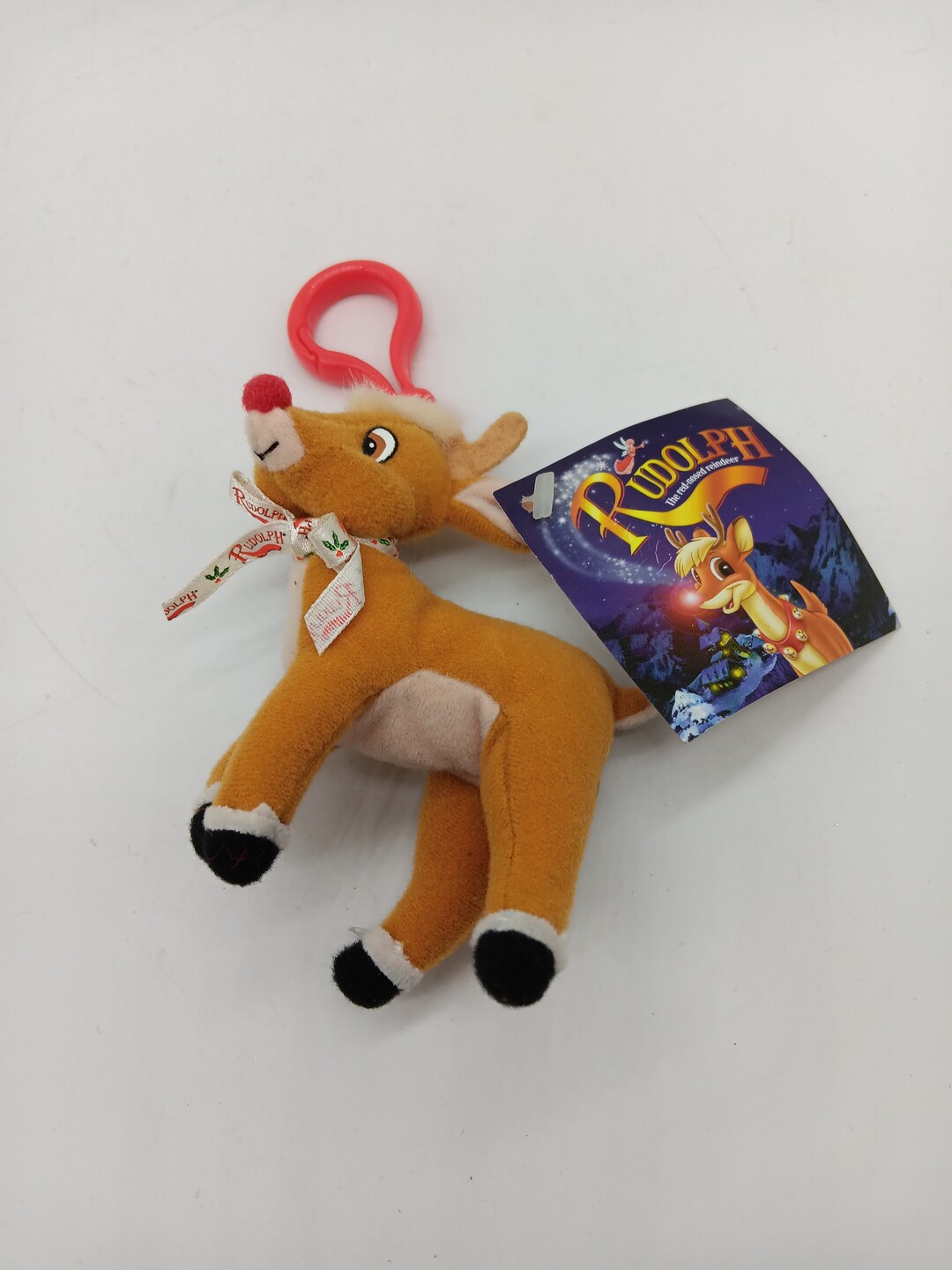 90s New With Tag Rudolph the Red-nosed Reindeer 1999 Plush Clip on Toy ...