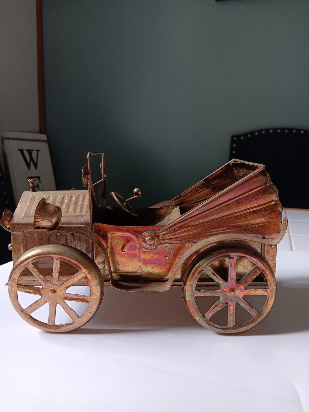 Vintage Antique Copper Tin Old Fashion Car Music Box Project Vehicle ...