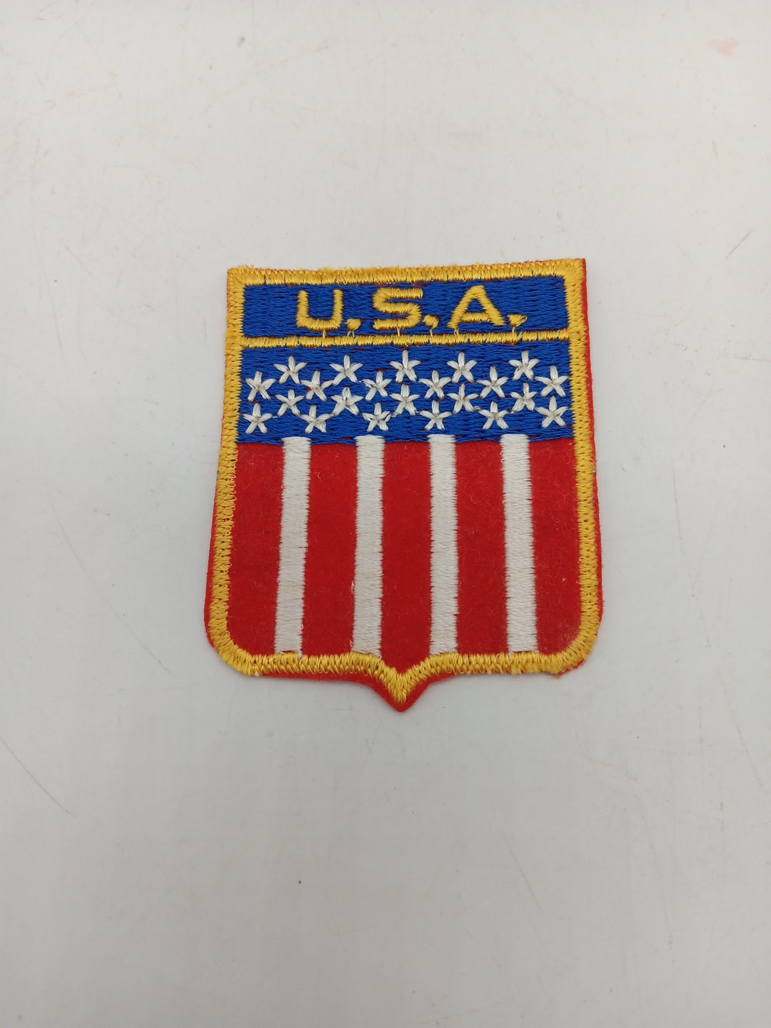 United States Embroidered Shield Patch Old Glory USA Red White Blue ...