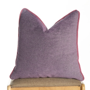 Purple Linen Pillow Cover With Linen Pipping,purple Body Pillow With ...