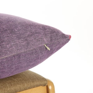 Purple Linen Pillow Cover With Linen Pipping,purple Body Pillow With ...