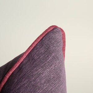 Purple Linen Pillow Cover With Linen Pipping,purple Body Pillow With ...
