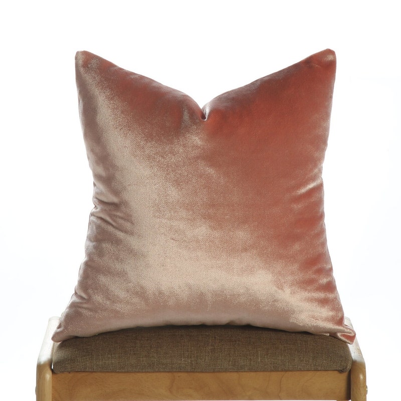 Salmon Velvet Pillow - Etsy