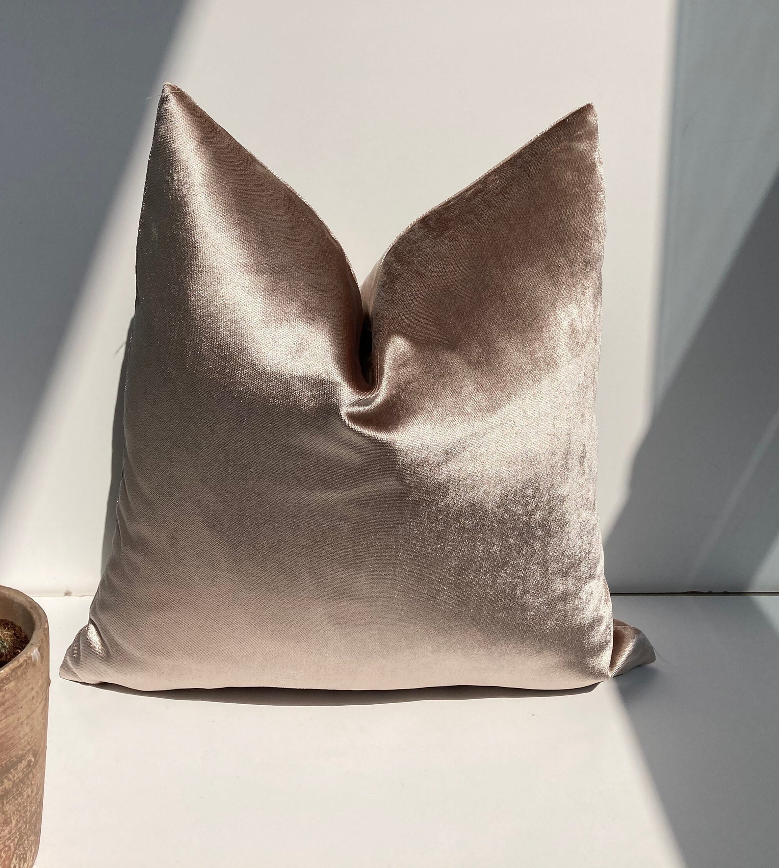 Luxury Champagne Velvet Pillow Iridescent Silk Velvet - Etsy