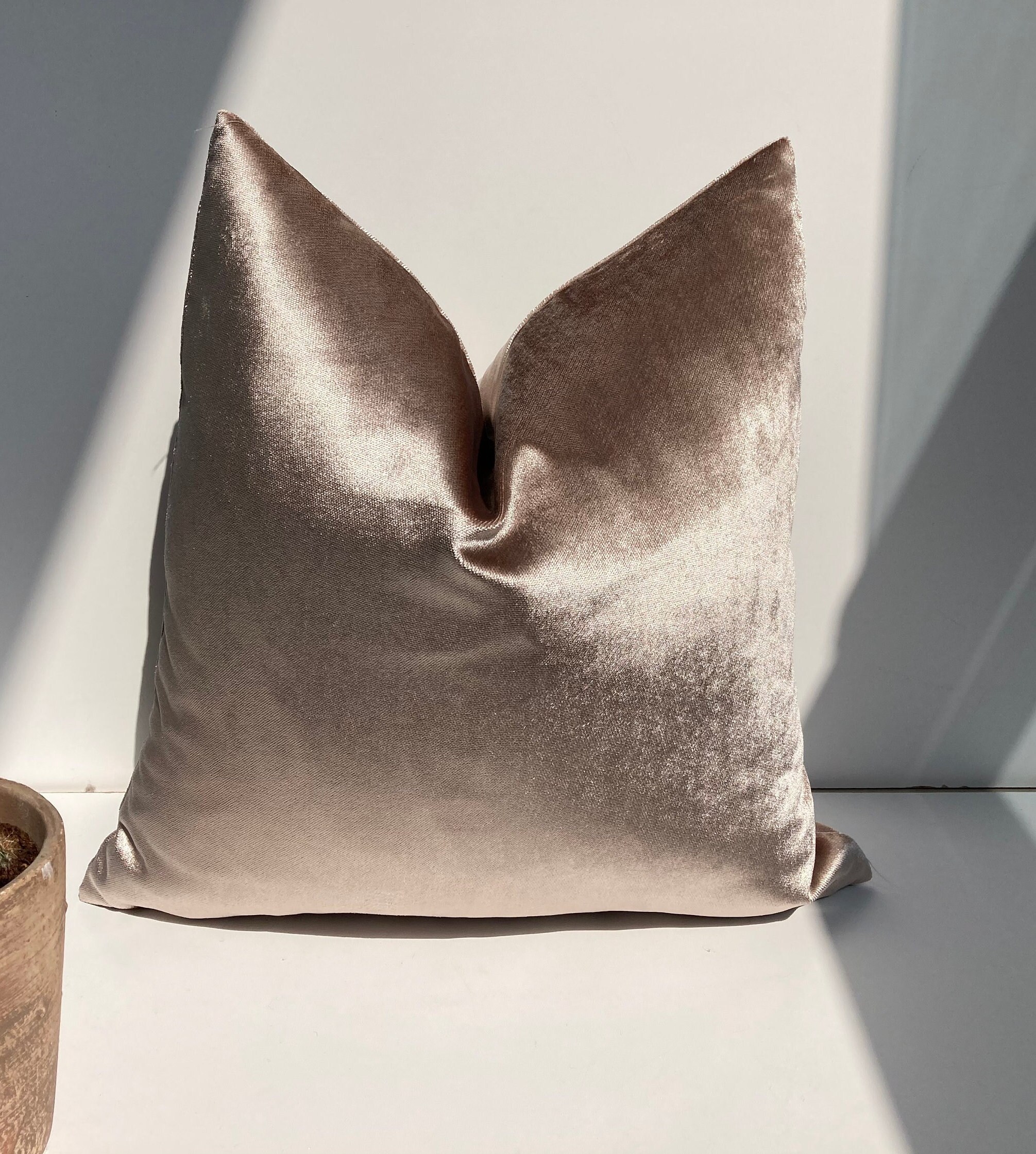 Luxury Champagne Velvet Pillow Iridescent Silk Velvet - Etsy