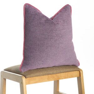 Purple Linen Pillow Cover With Linen Pipping,purple Body Pillow With ...