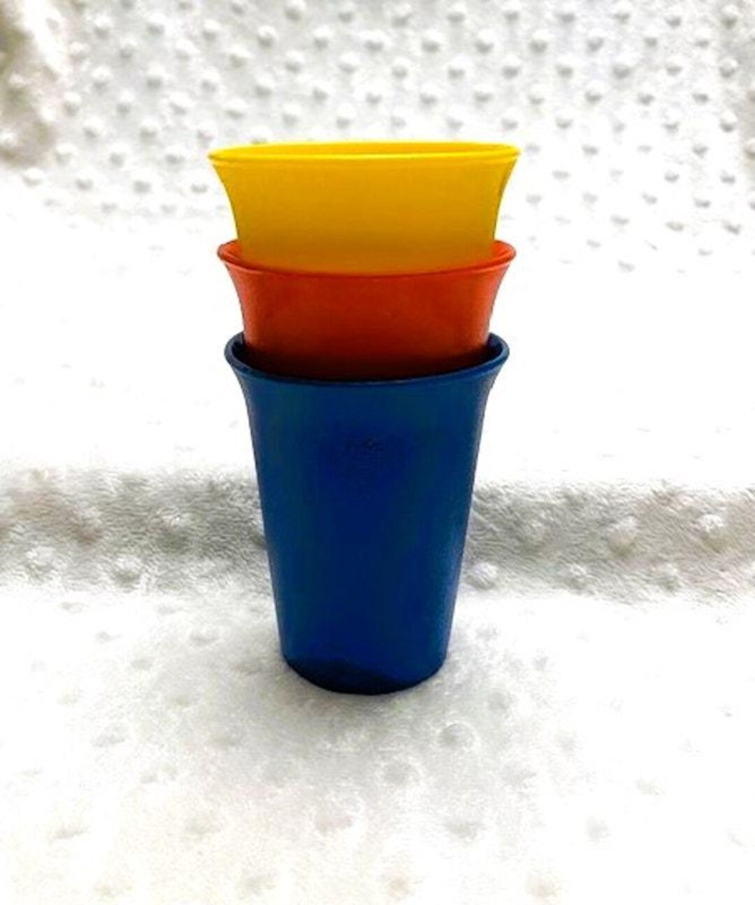 Vintage Tupperware 7oz Stackable Bell Tumblers-lot of (3)-orange, Blue ...