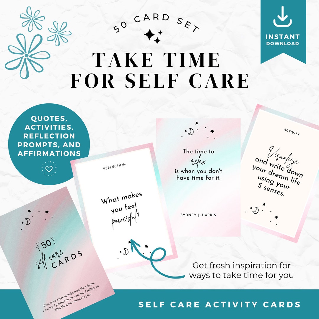 50 Self Care ACTIVITY CARDS Printable Instant Download - Etsy