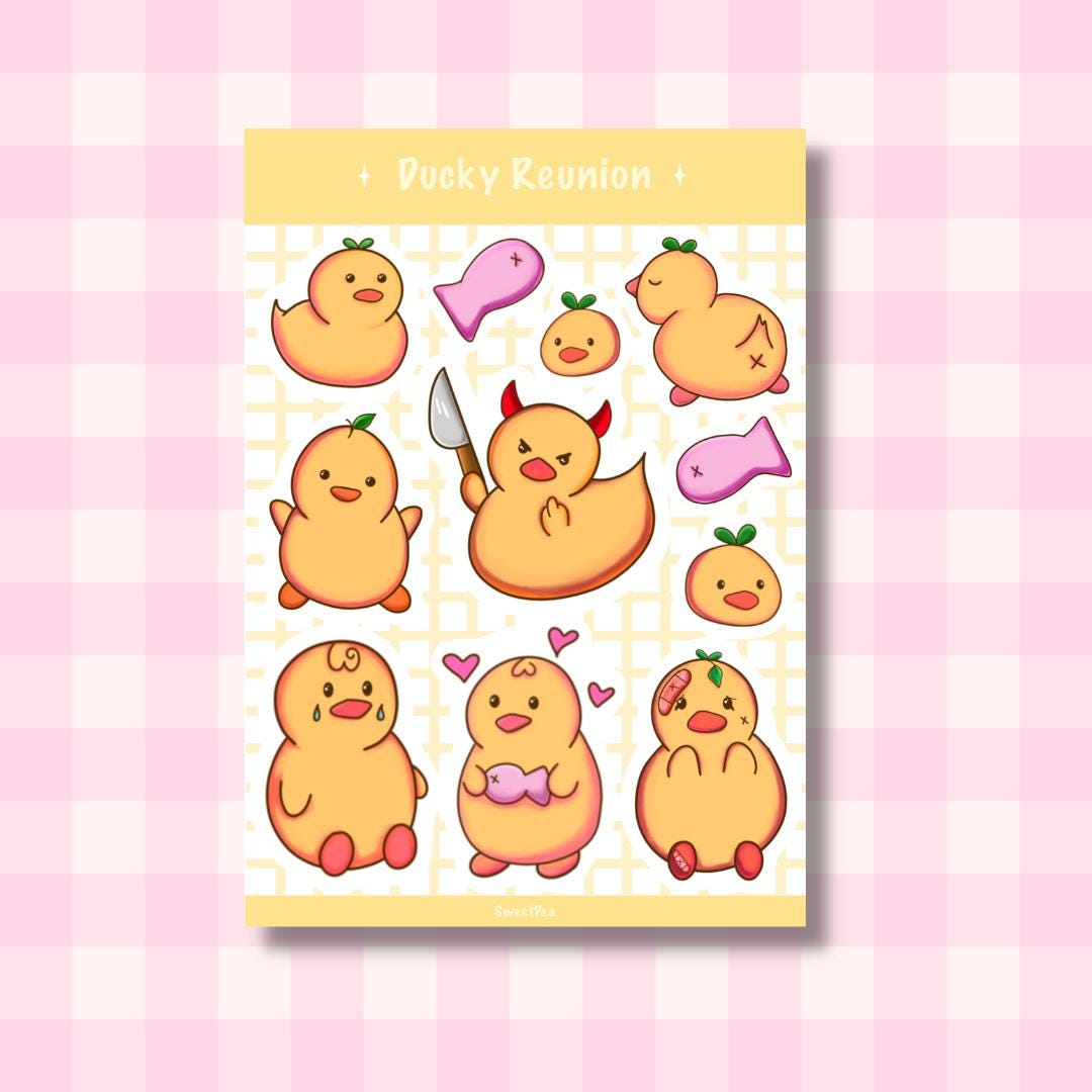 Silly Ducky Sticker Sheet - Etsy