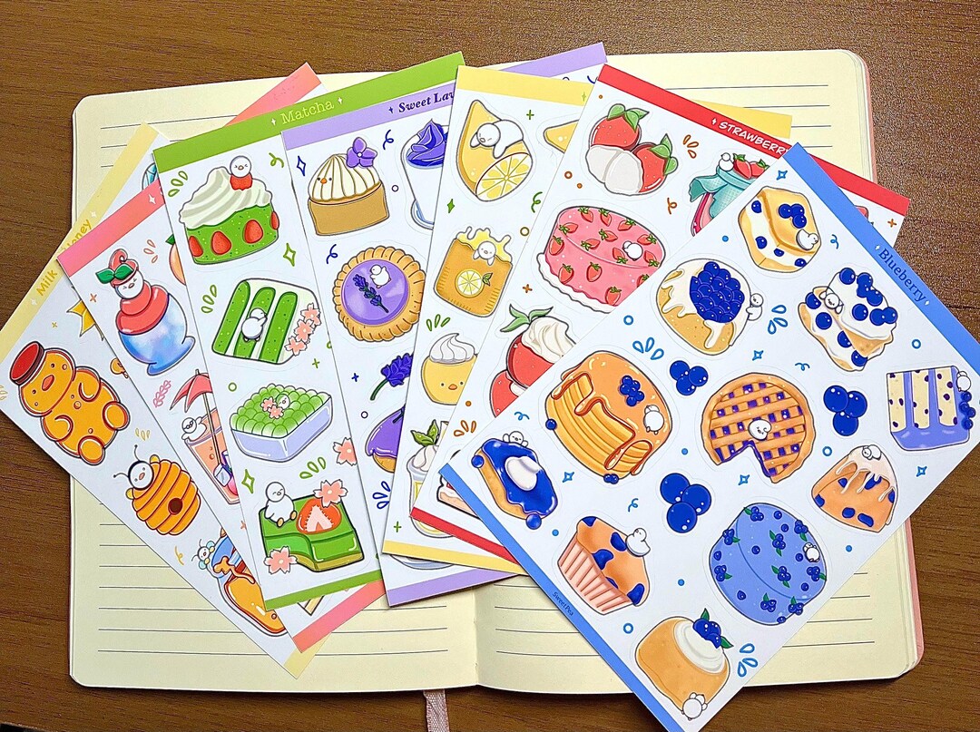 Cute Food Sticker Sheet Bundle - Etsy