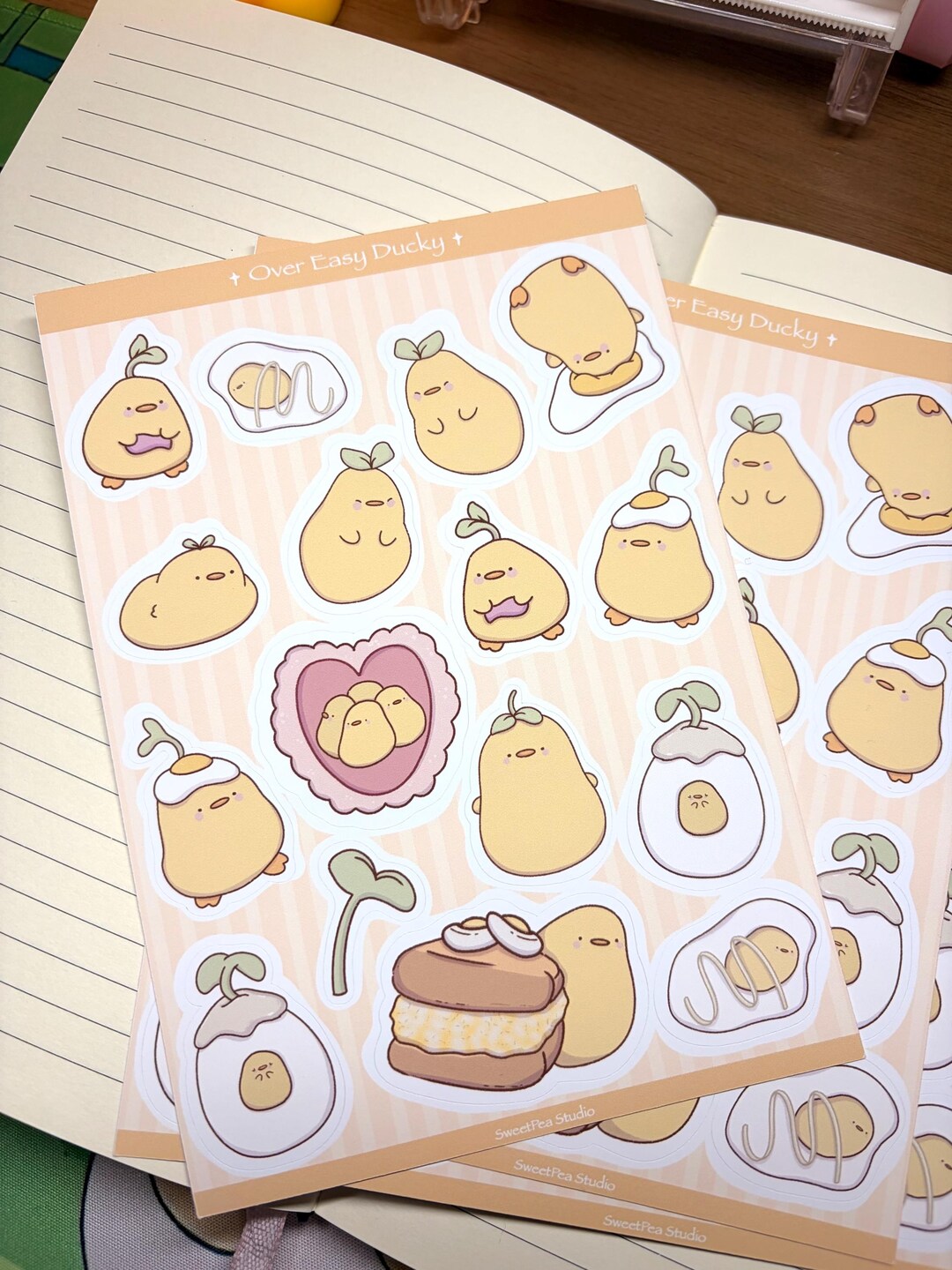 Eggy Friends Ducky Sticker Sheet- Handmade Matte Stickers for ...