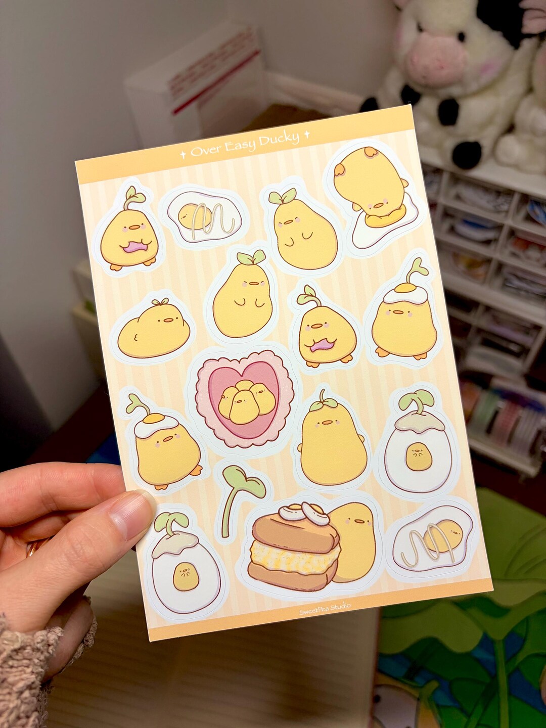 Eggy Friends Ducky Sticker Sheet- Handmade Matte Stickers for ...
