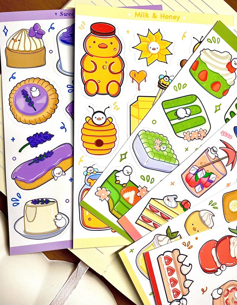 Cute Food Sticker Sheet Bundle - Etsy
