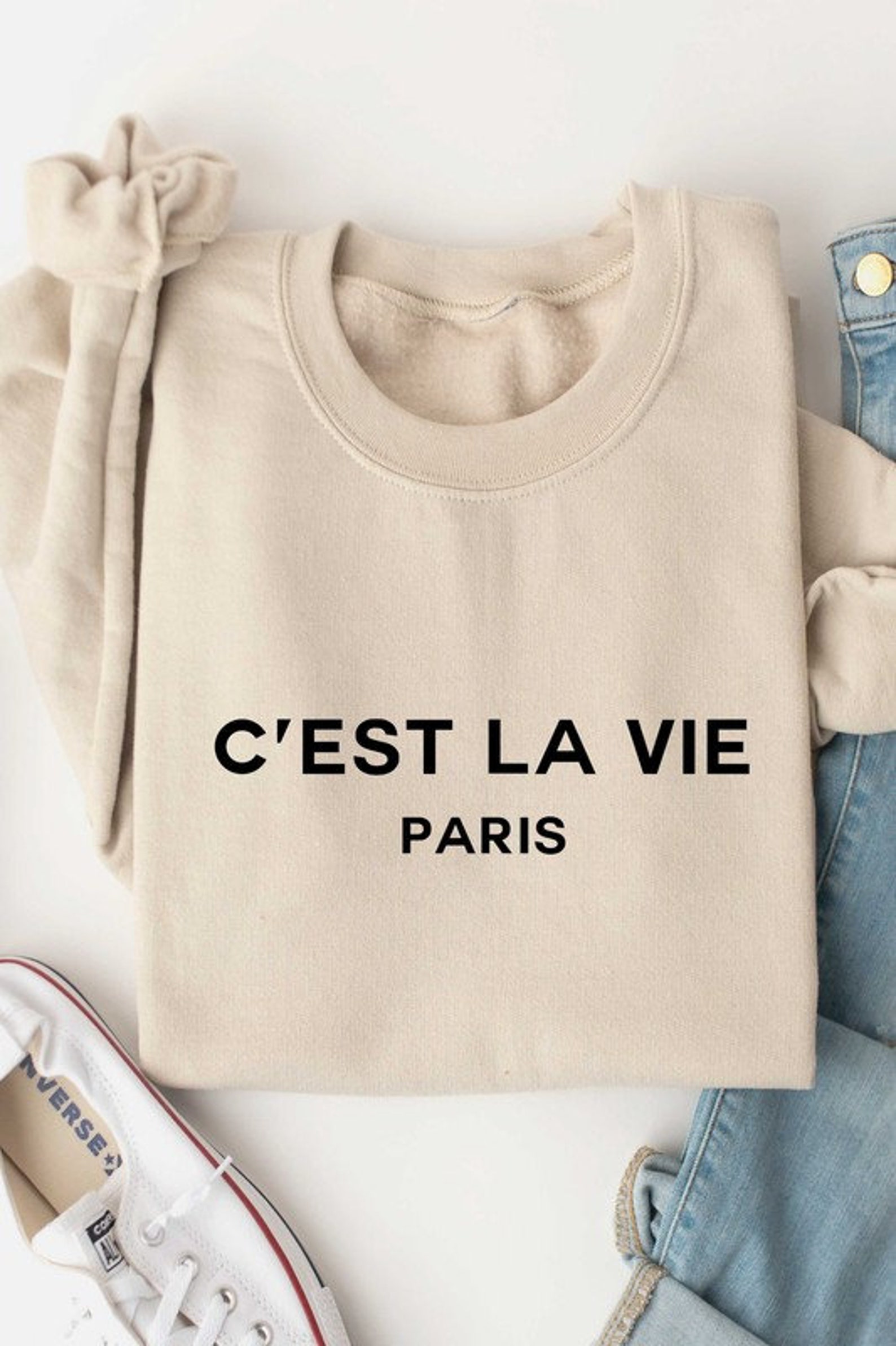 C'est La Vie Paris Crewneck Sweatshirt - Etsy
