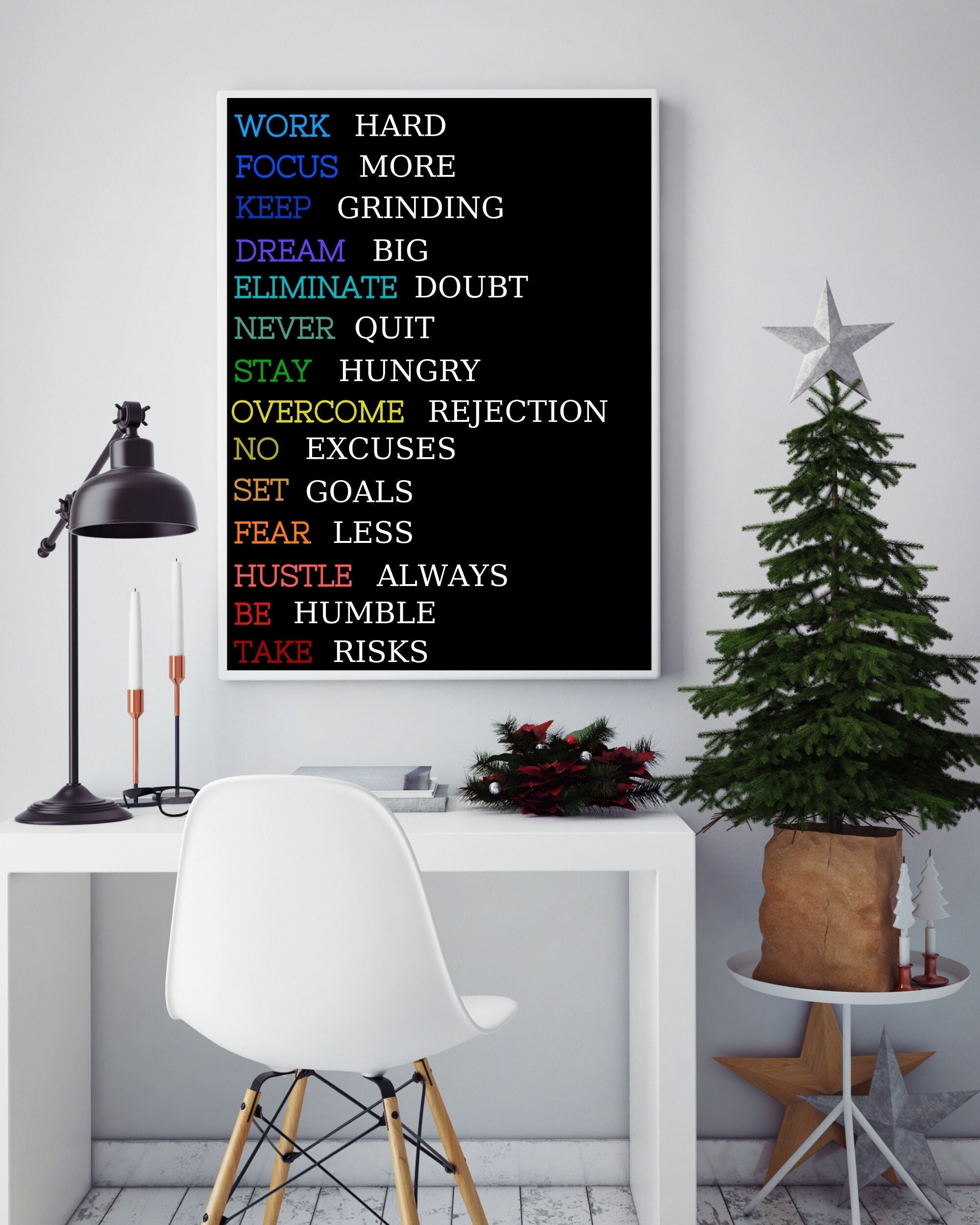 Work Hard, Focus More, Motivational Quote Poster: Stay Focused and ...