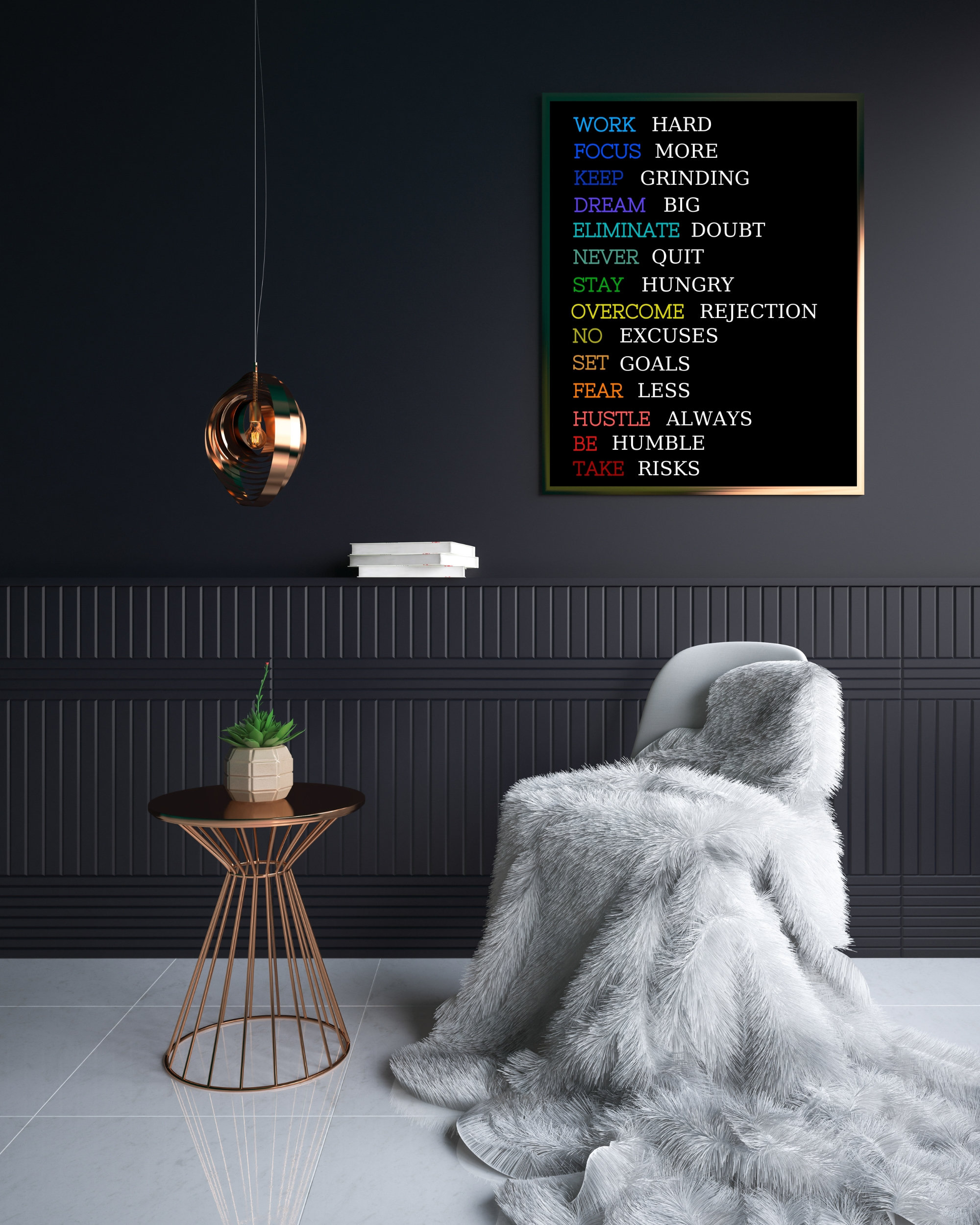 Work Hard, Focus More, Motivational Quote Poster: Stay Focused and ...