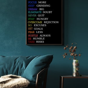 Work Hard, Focus More, Motivational Quote Poster: Stay Focused and ...