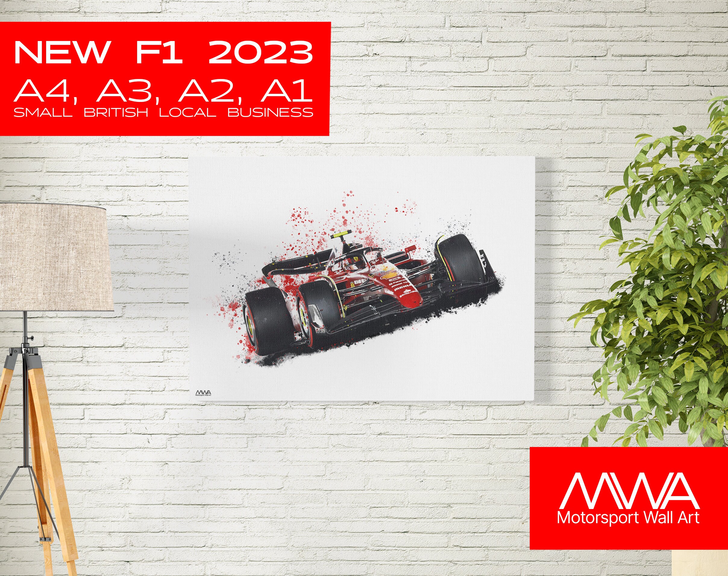 Ferrari F1 Car Poster Print | 2023 SF23 | Charles Leclerc Poster ...