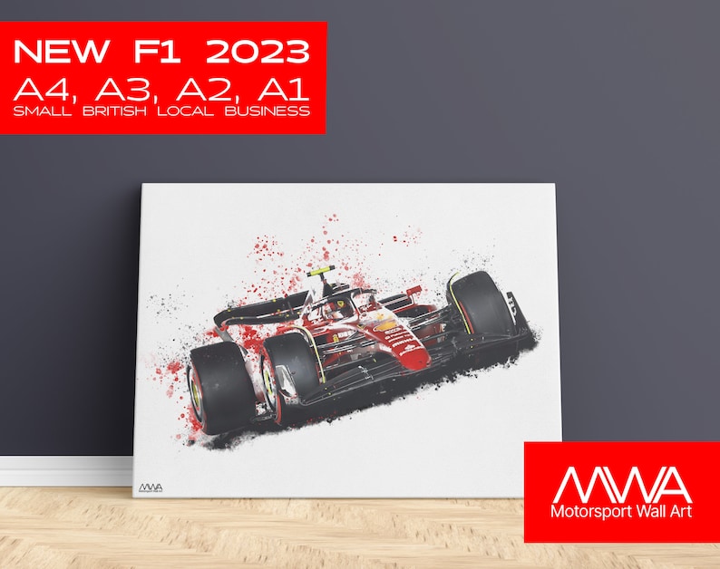 Ferrari F1 Car Poster Print | 2023 SF23 | Charles Leclerc Poster ...
