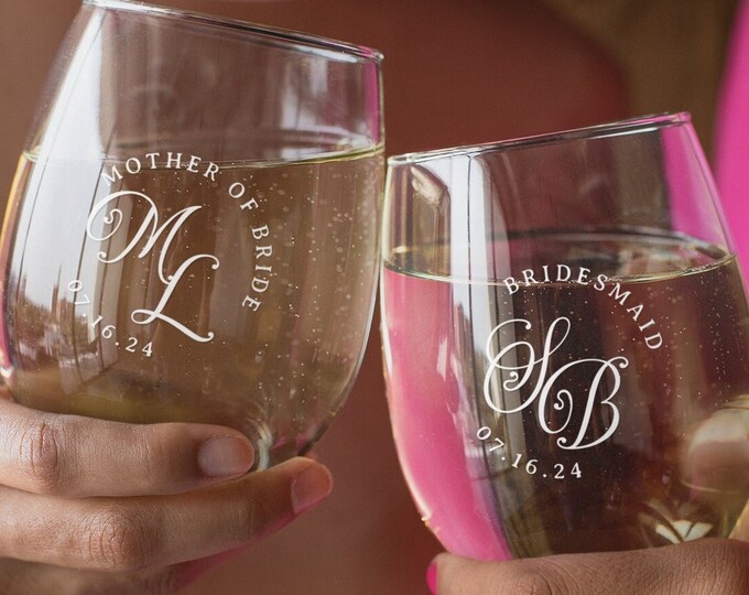 Team Bride, Wine Glasses, Bridesmaid Proposal, Stemless Wine Glasses ...