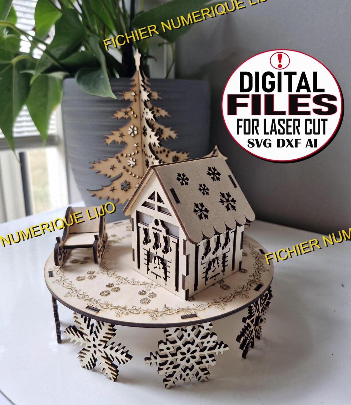 DXF Christmas Laser Cutting File - Etsy
