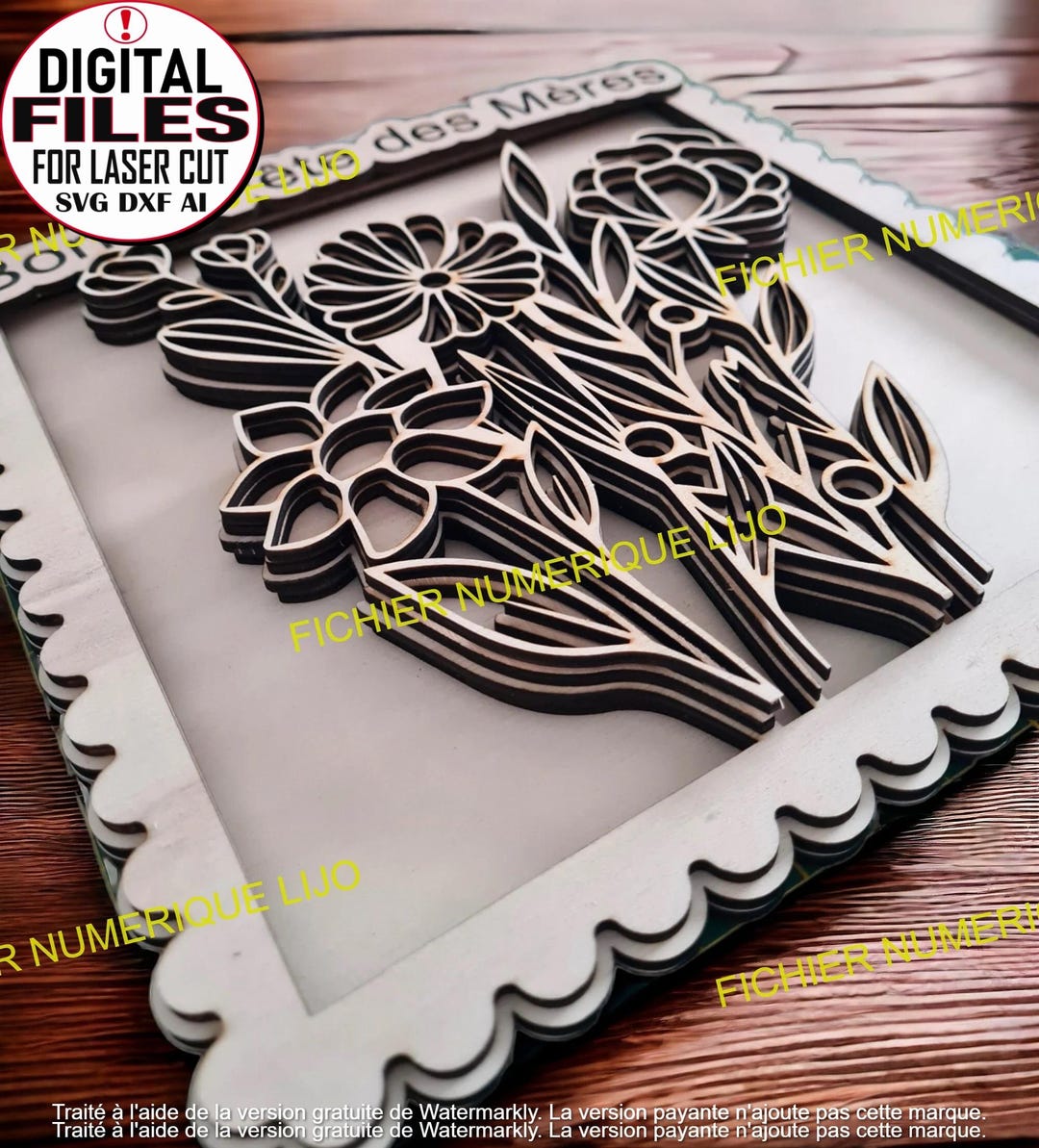 Mother's Day Frames Laser Cut File DXF SVG Laser - Etsy