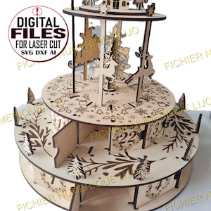 Fichier calendrier avent coupe laser DXF Noel, calendar avent - Etsy France