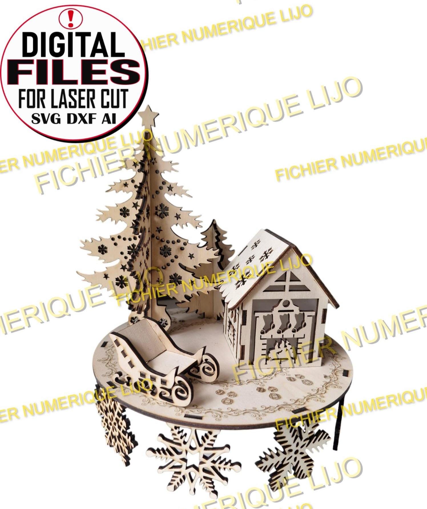 DXF Christmas Laser Cutting File - Etsy