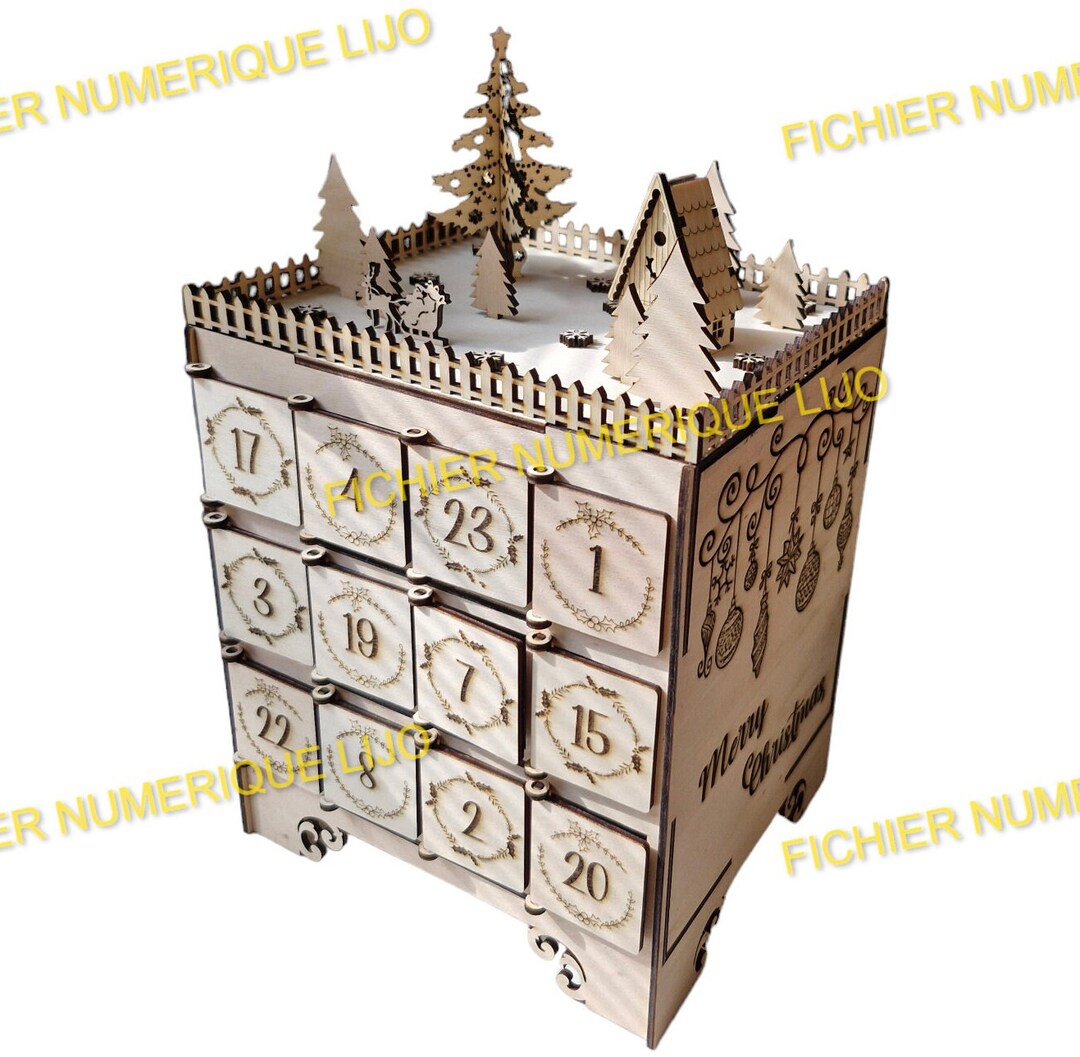 Laser Cut Advent Calendar File DXF Christmas, Advent Calendar - Etsy