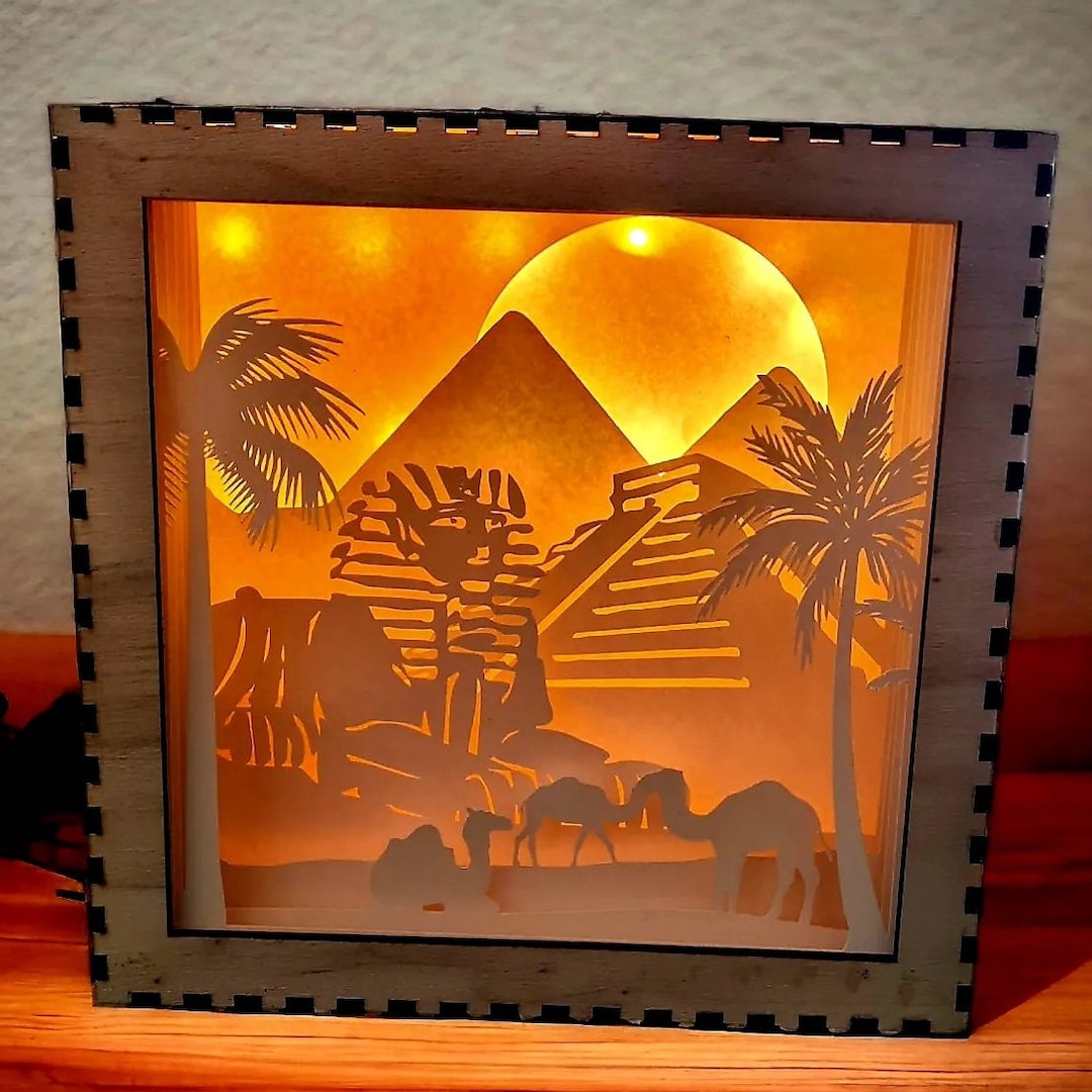 Pyramid Lightbox File, Egypt, Sphynx, Shadowbox - Etsy