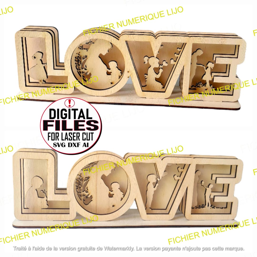 DXF Love Laser Cut File - Etsy