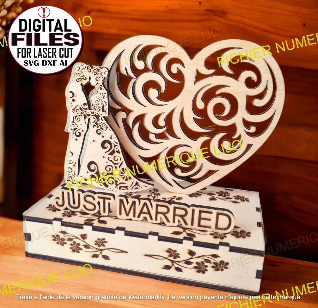 DXF Laser Cutting File Wedding Box, Love - Etsy