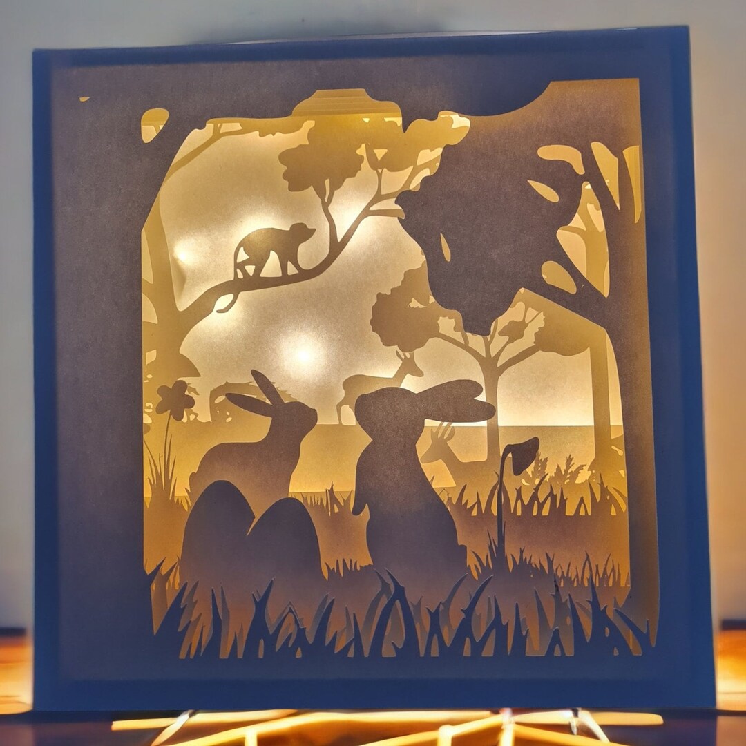 Rabbit Lightbox File, Easter, Shadowbox - Etsy