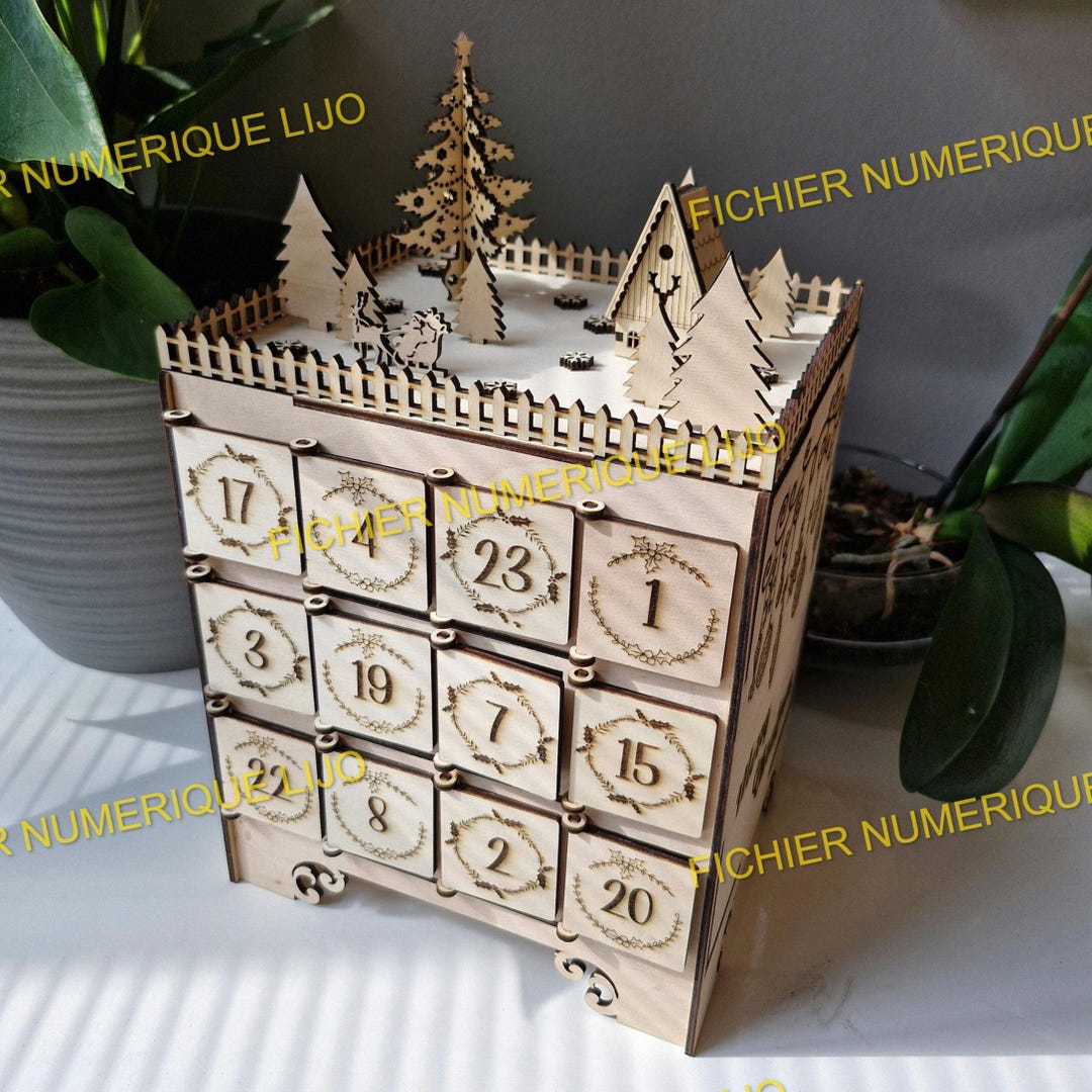 Laser Cut Advent Calendar File DXF Christmas, Advent Calendar - Etsy
