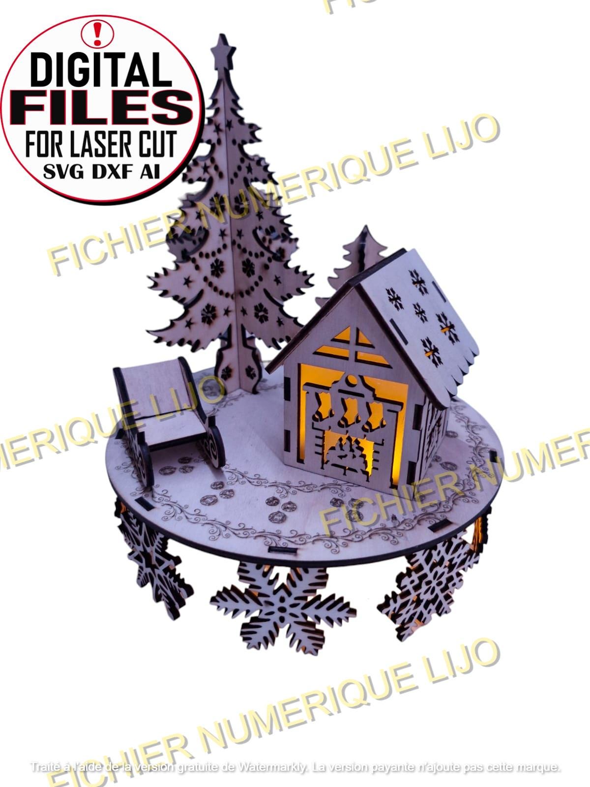 DXF Christmas Laser Cutting File - Etsy