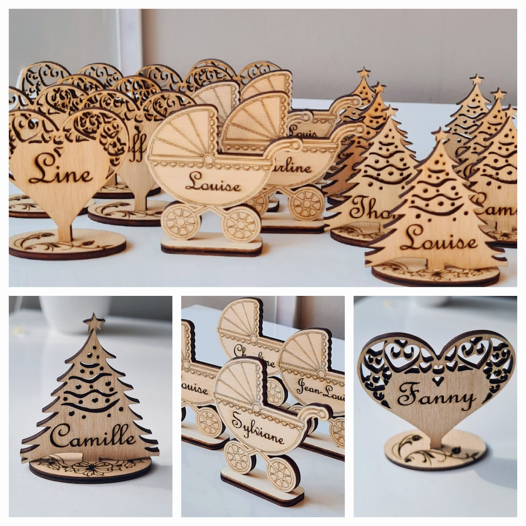 Marque place en bois - Etsy France