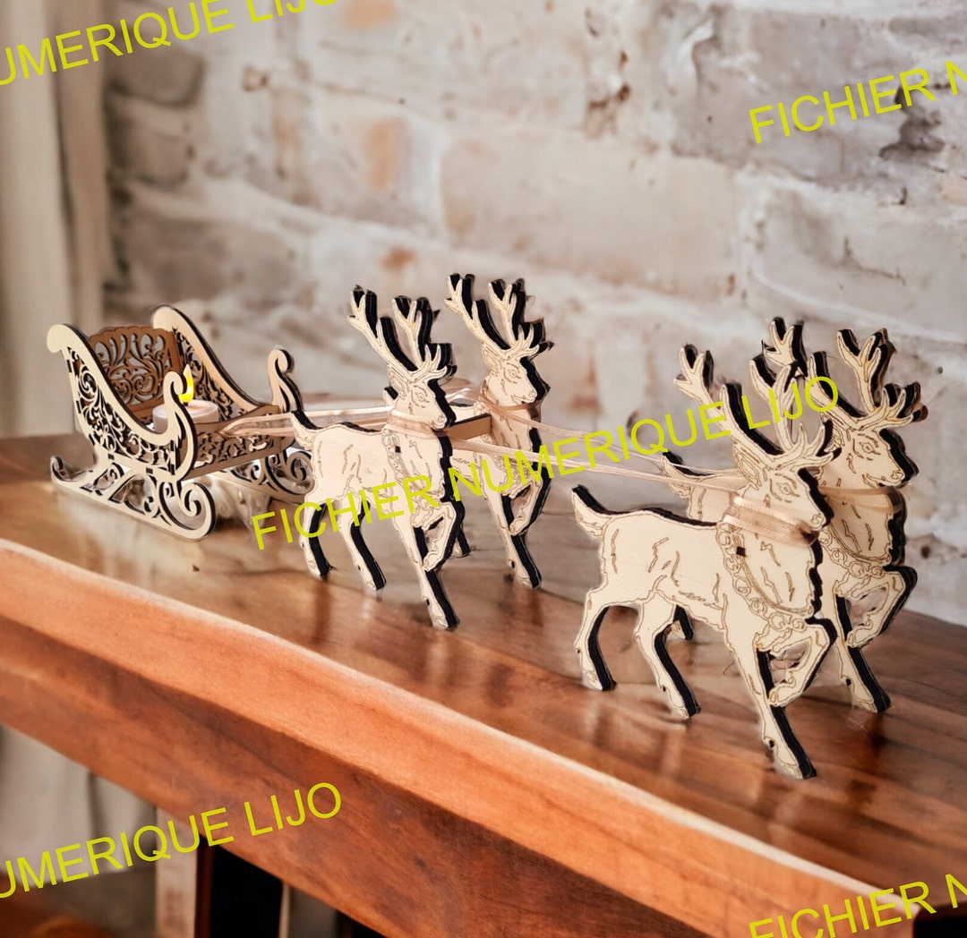 Christmas Sleigh FILE, DXF Christmas 3mm - Etsy