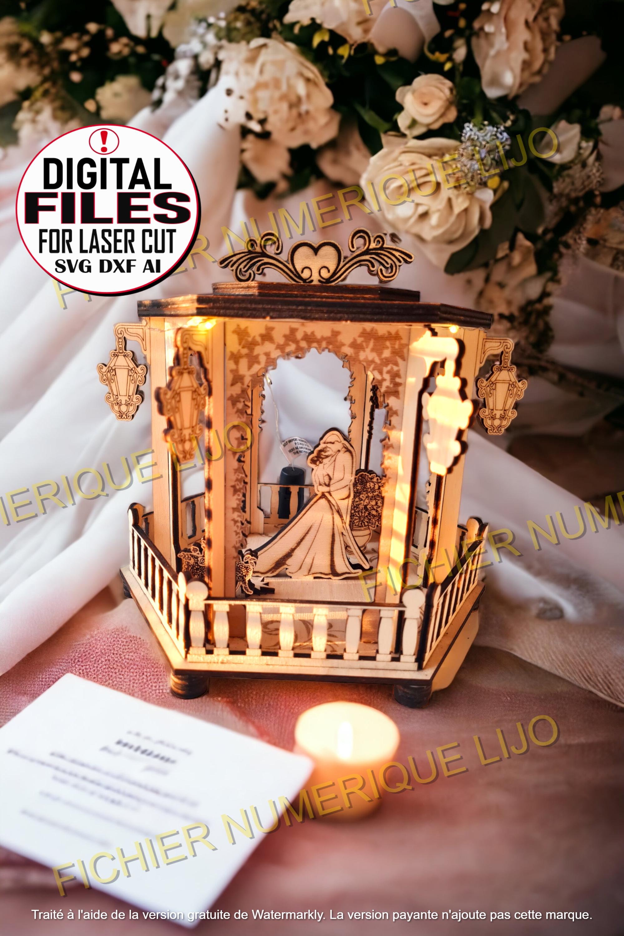 SVG DXF Laser Cut File Wedding Kiosk, Laser Married Couple - Etsy