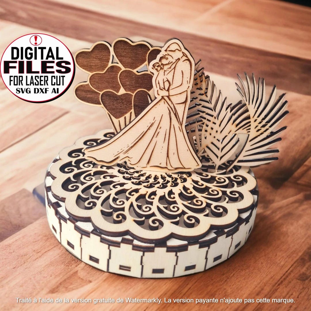 Laser Cut File DXF Box Married Couple Laser - Etsy