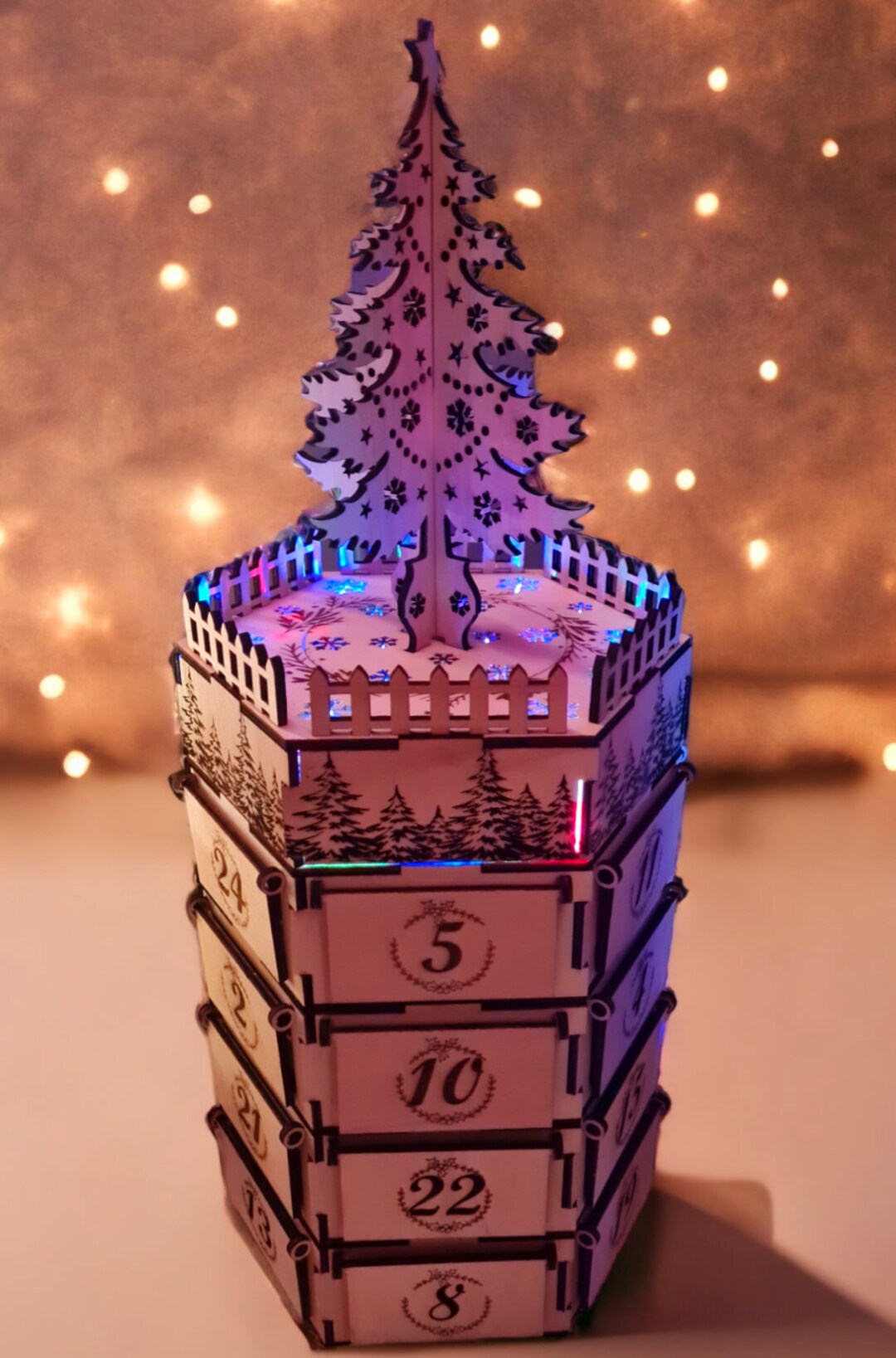 Fichier calendrier avent coupe laser DXF Noel calendar avent - Etsy Portugal