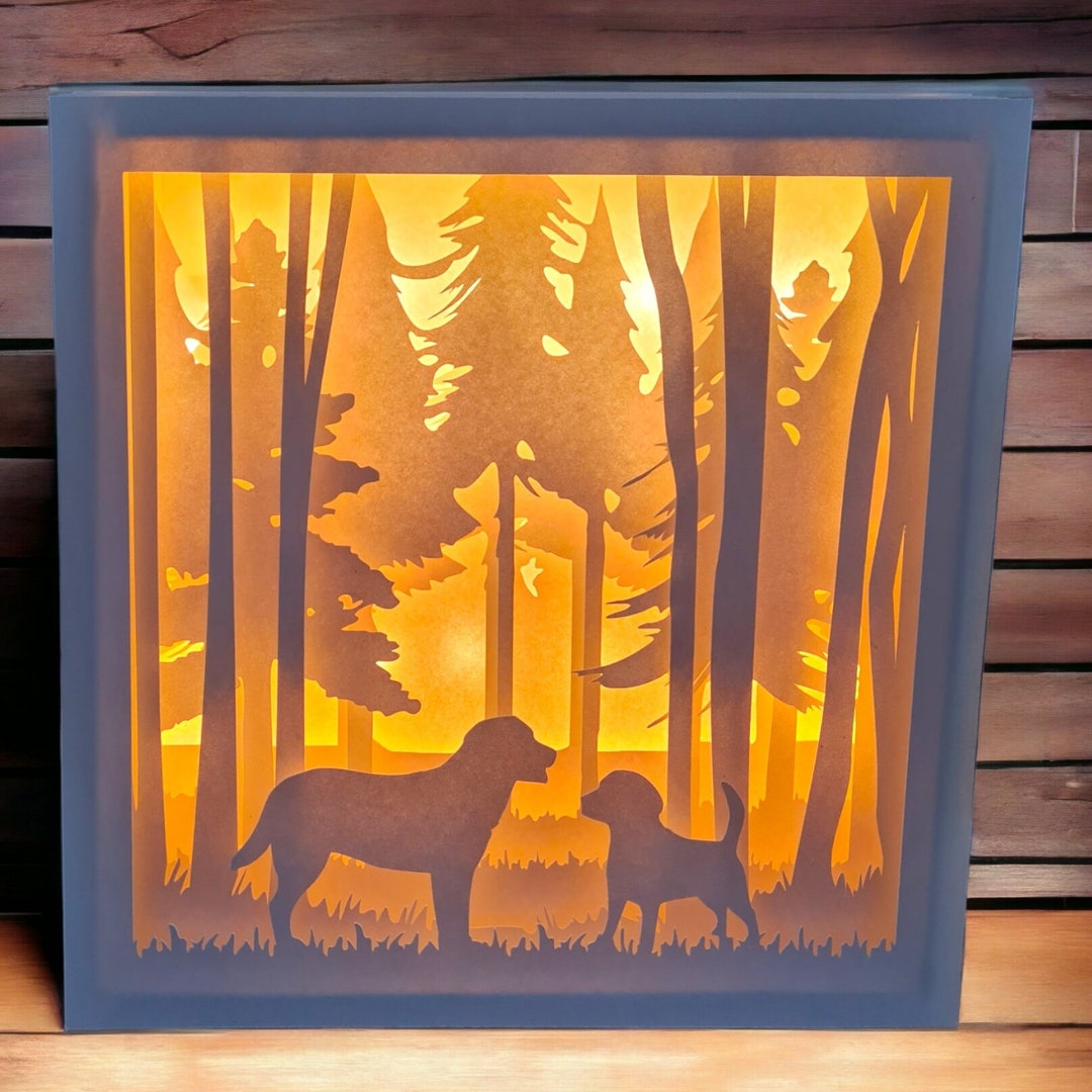 Dog Lightbox File, Dogs, Forest - Etsy