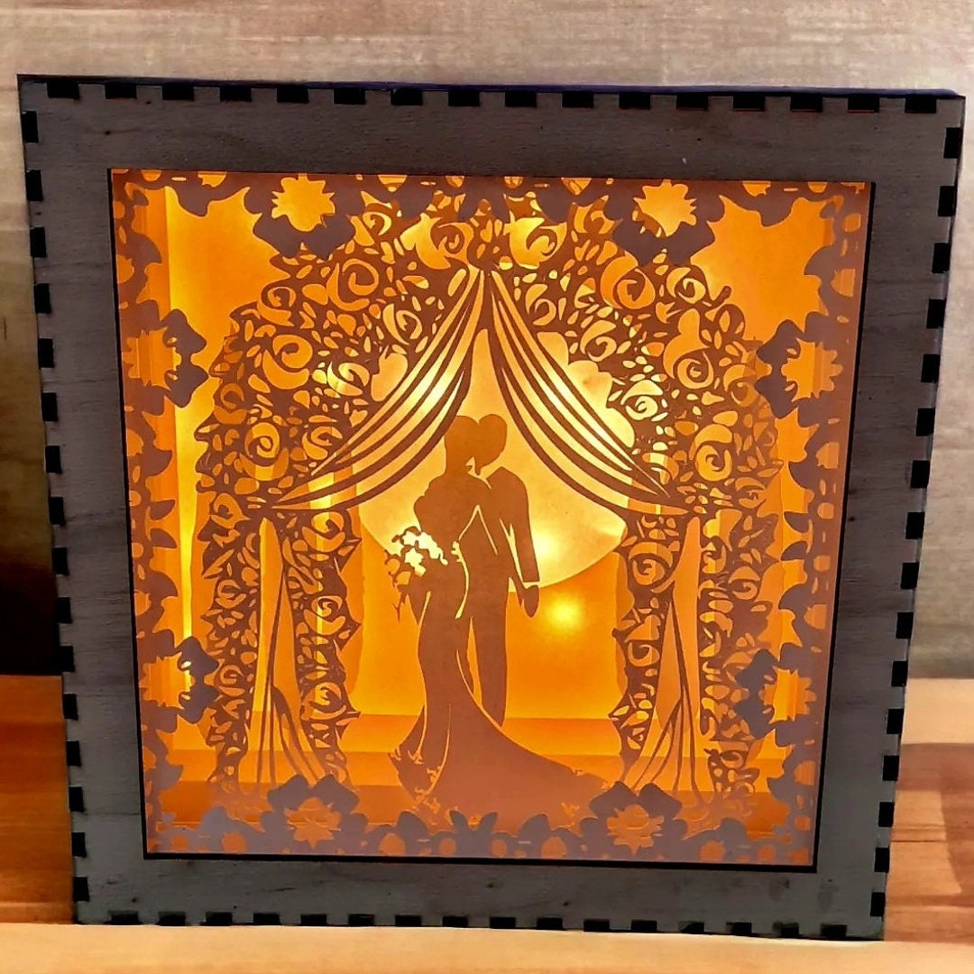 Wedding Couple Shadowbox Lightbox File - Etsy