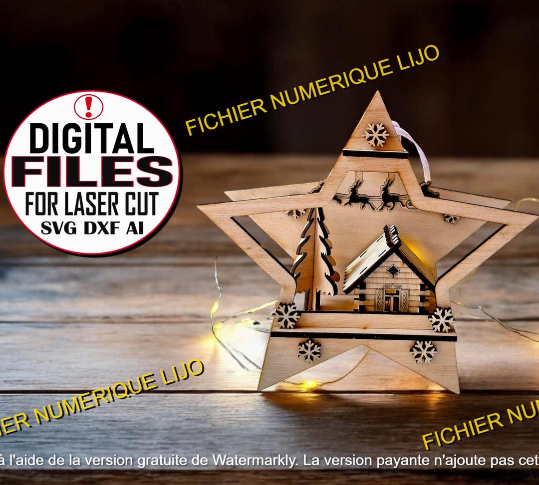 DXF Laser Cut File Christmas Star Laser Ornament - Etsy