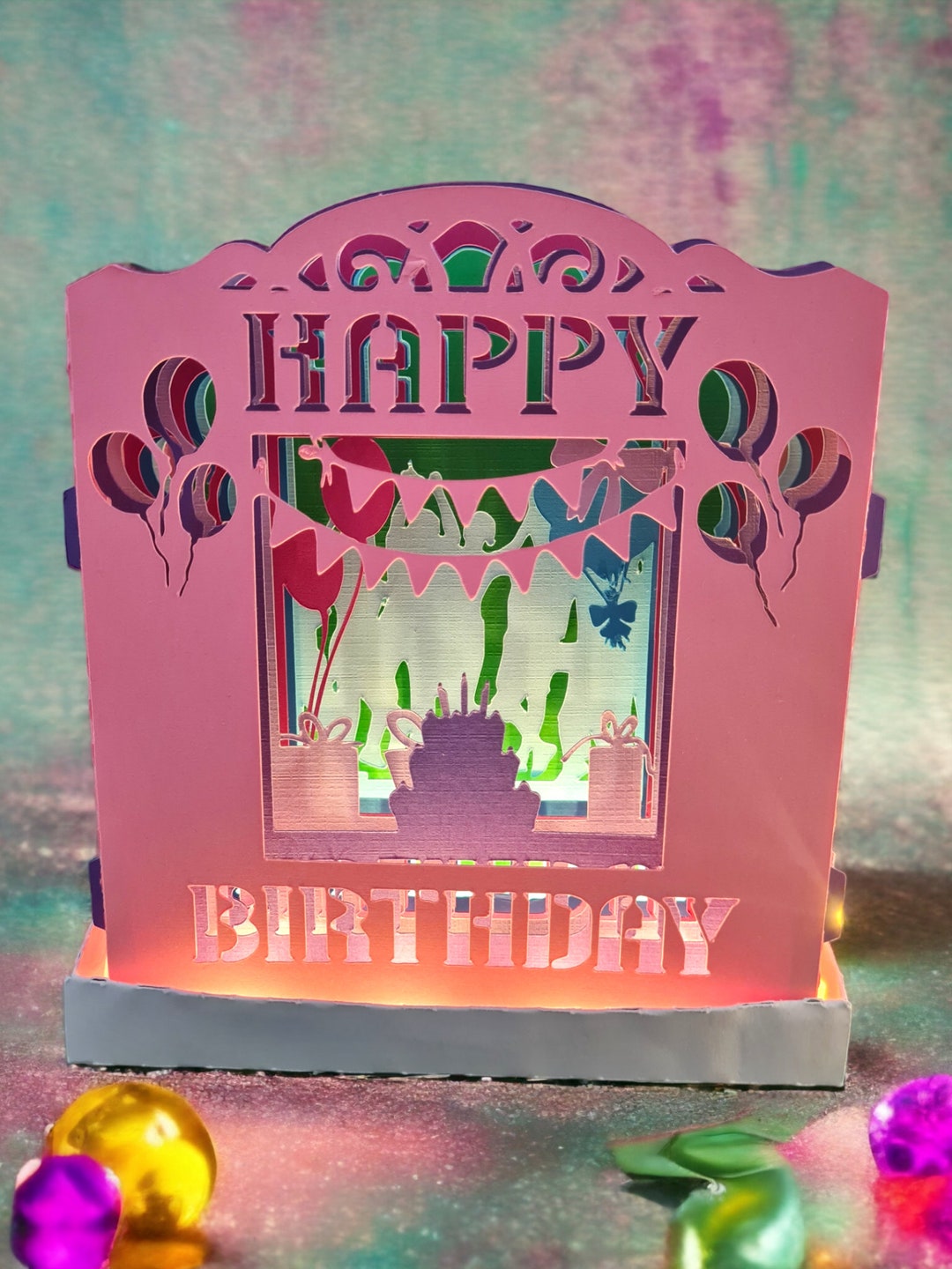 Lightbox File Popup Card Happy Birthday, Happy Birthday - Etsy