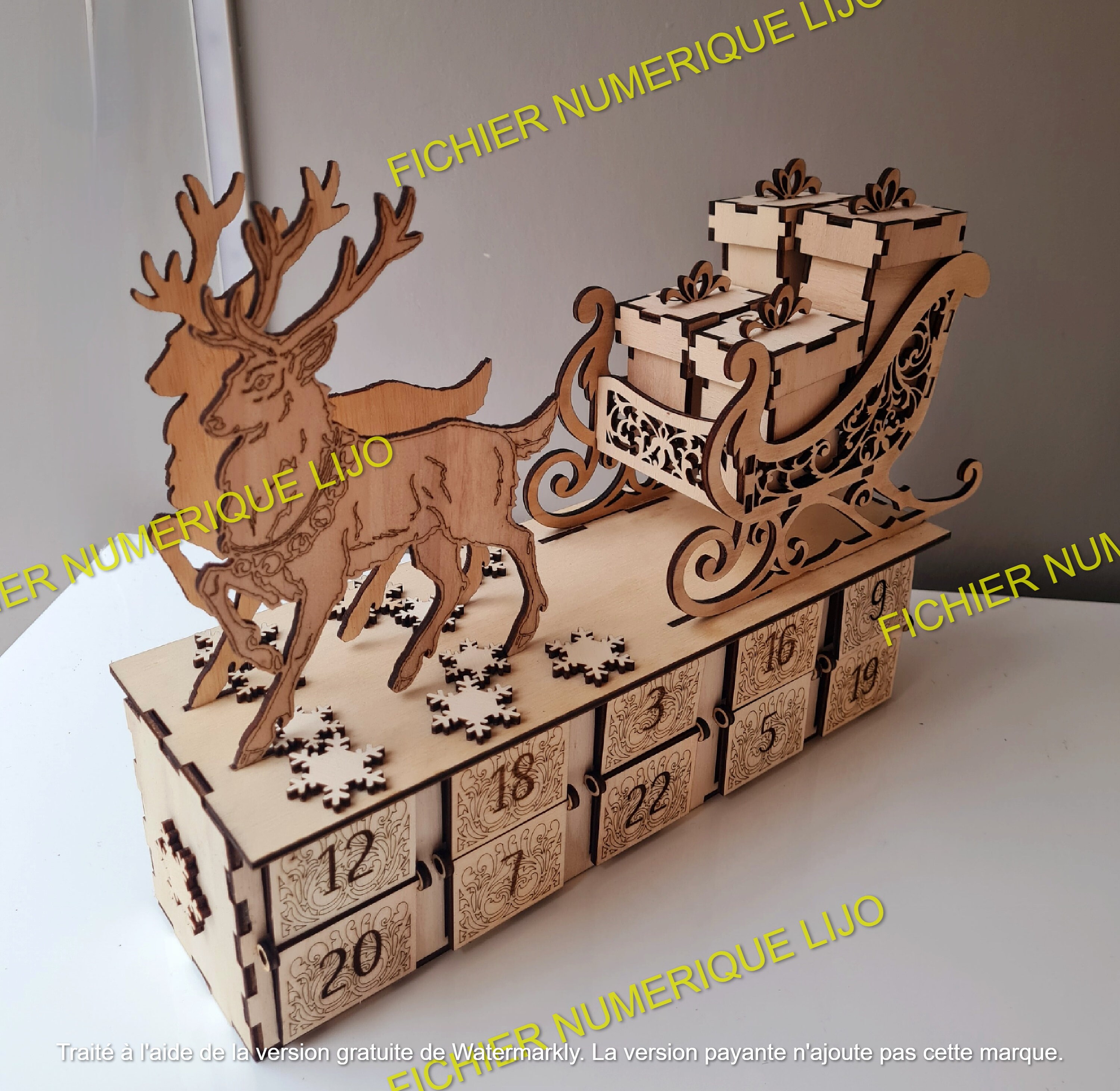 Advent Calendar File, DXF Christmas Laser Cut, Advent Calendar 3mm, 3 ...