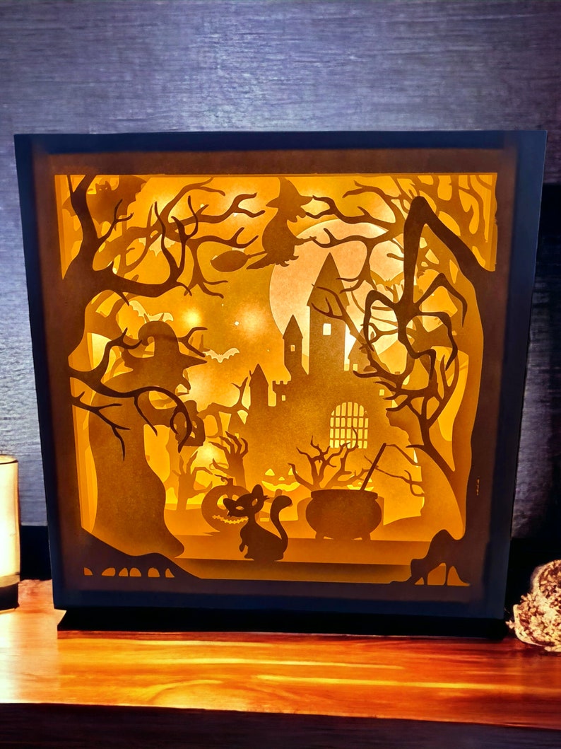 Halloween Witch Lightbox File - Etsy
