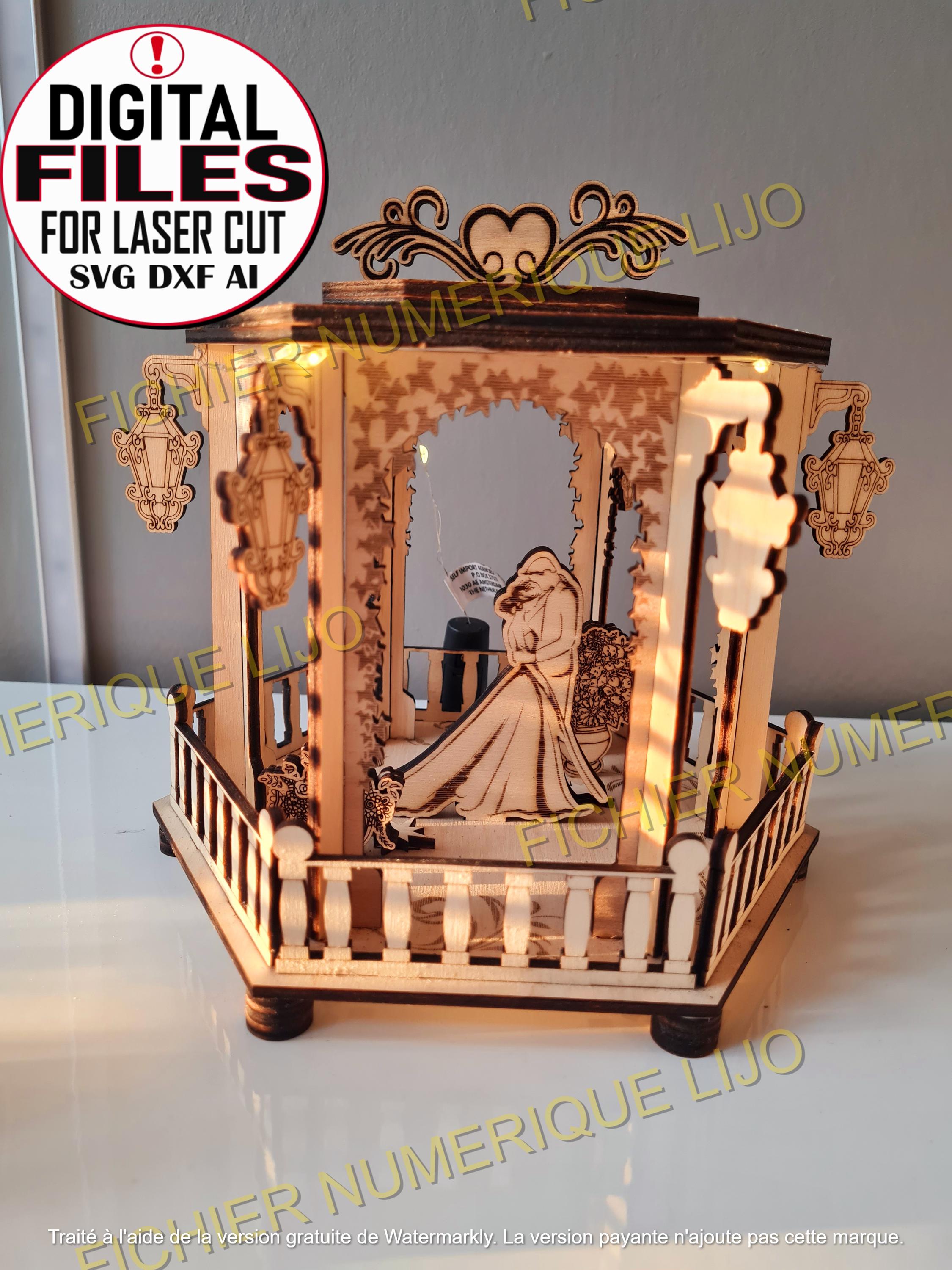 SVG DXF Laser Cut File Wedding Kiosk, Laser Married Couple - Etsy