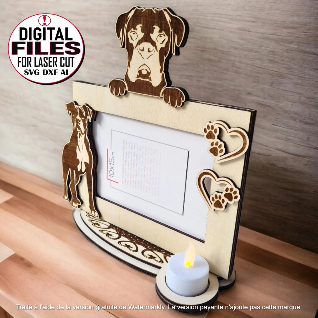 Laser Cutting File DXF Photo Frame Dog Love Laser - Etsy